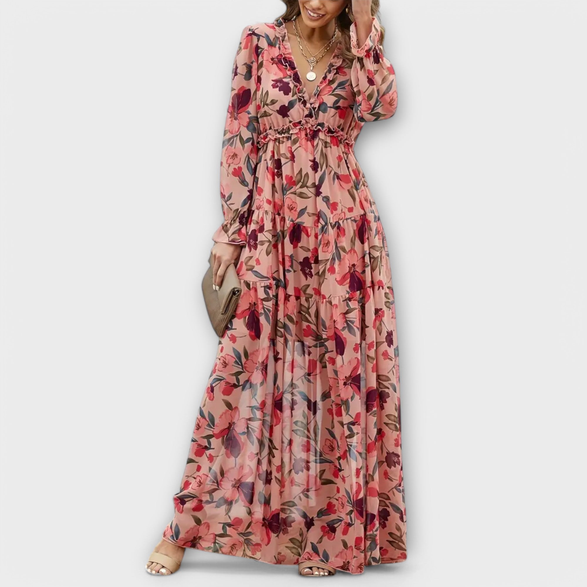 Robe Longue & Élégante En Col V – Juli Atelier