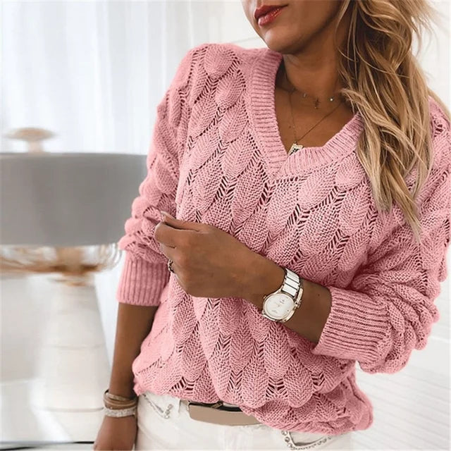 Pull Col V Élégant En Coton – Juli Atelier